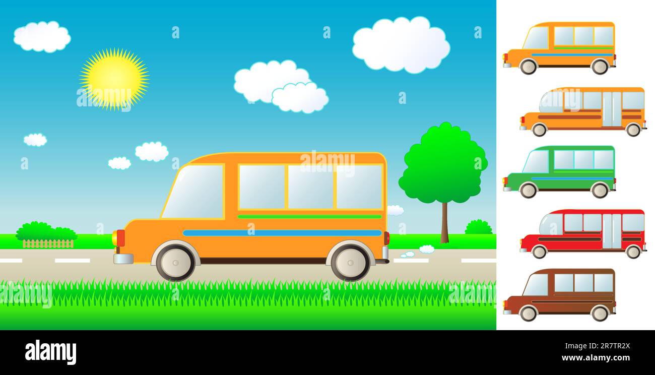 Passenger car green color Stock Vector Images - Alamy
