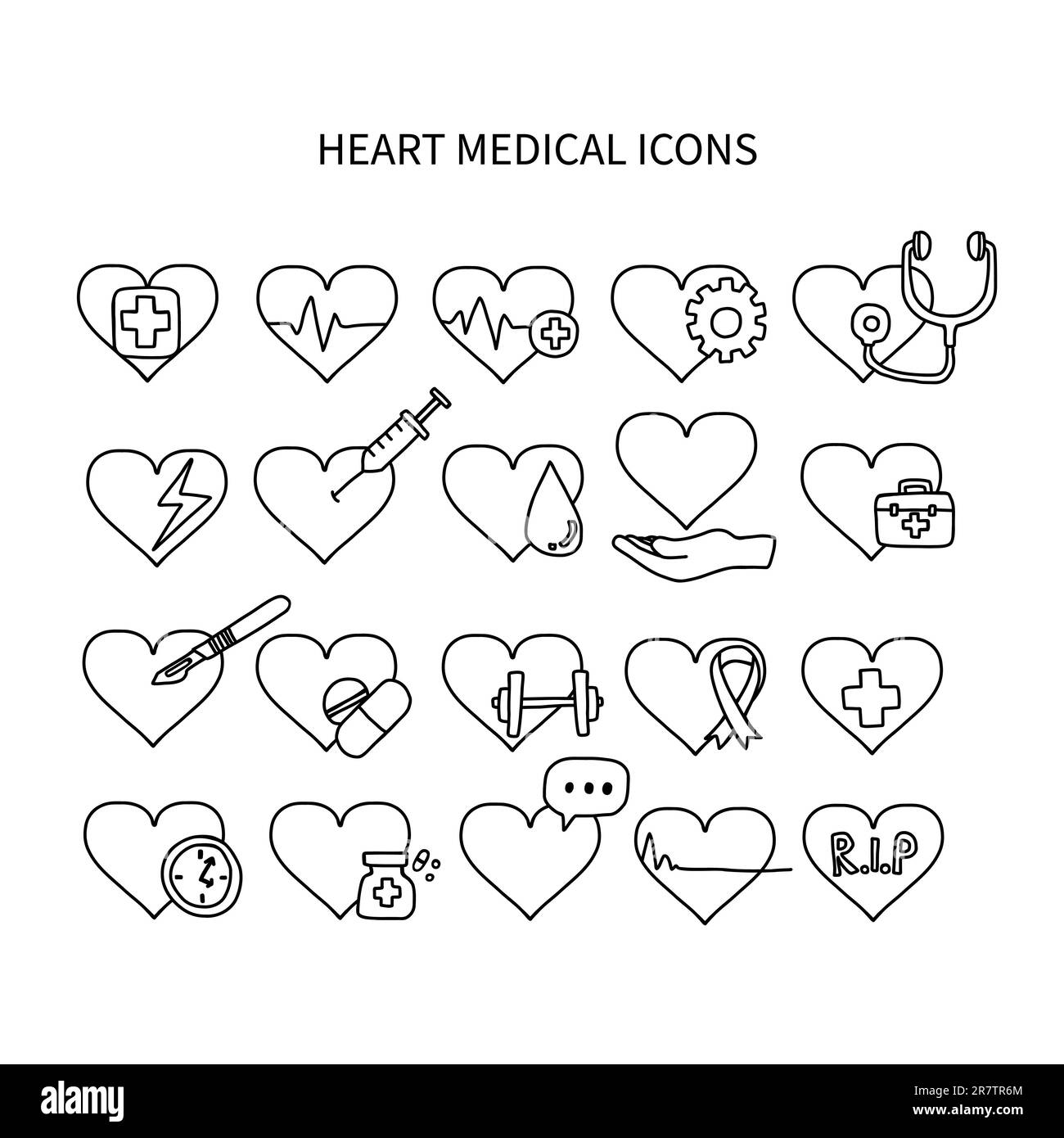 Heart medical icons vector illustration Stock Vector Image & Art - Alamy