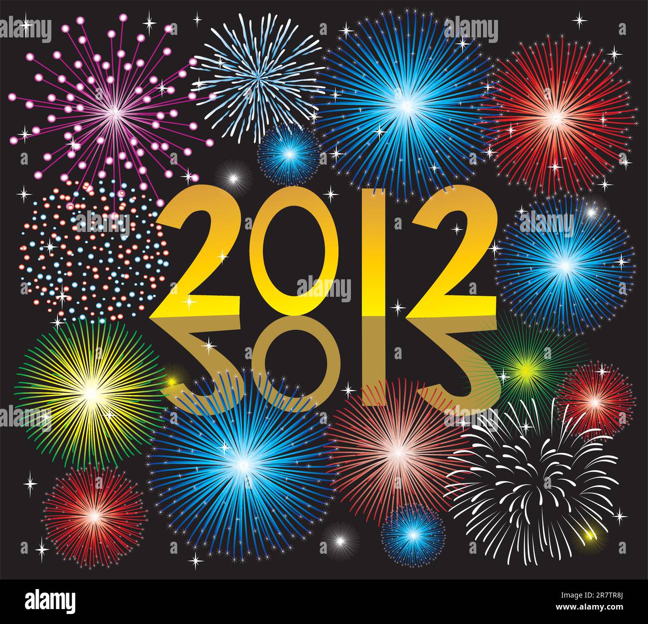 vector illustration of 2012 fireworks Stock Vector Image & Art - Alamy