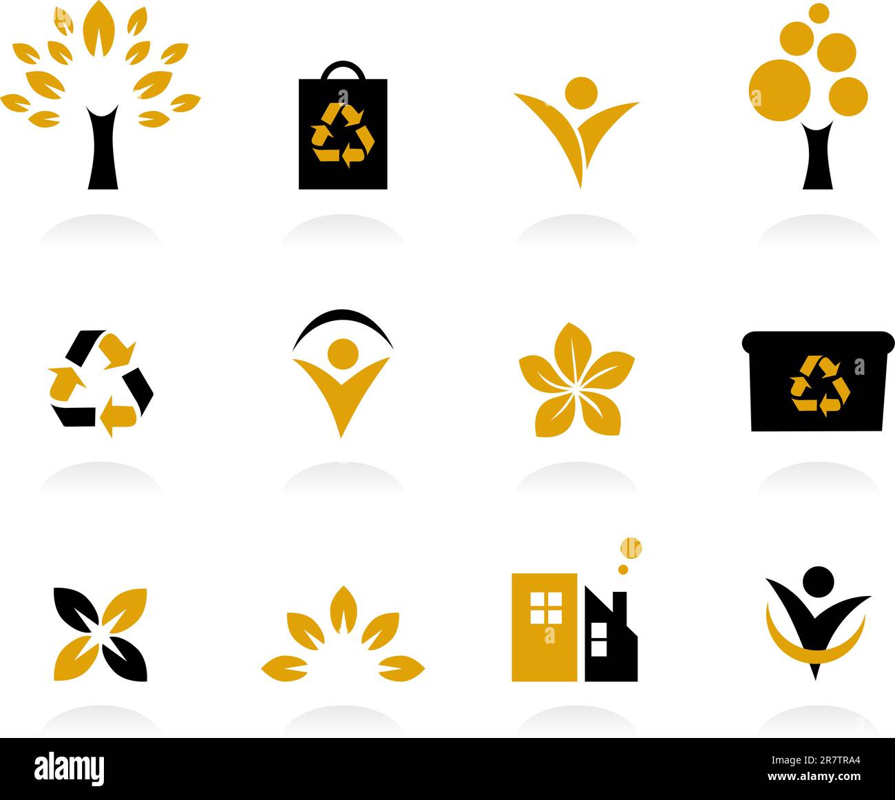 Bio, natural and ecological icons set. Vector Stock Vector Image & Art ...