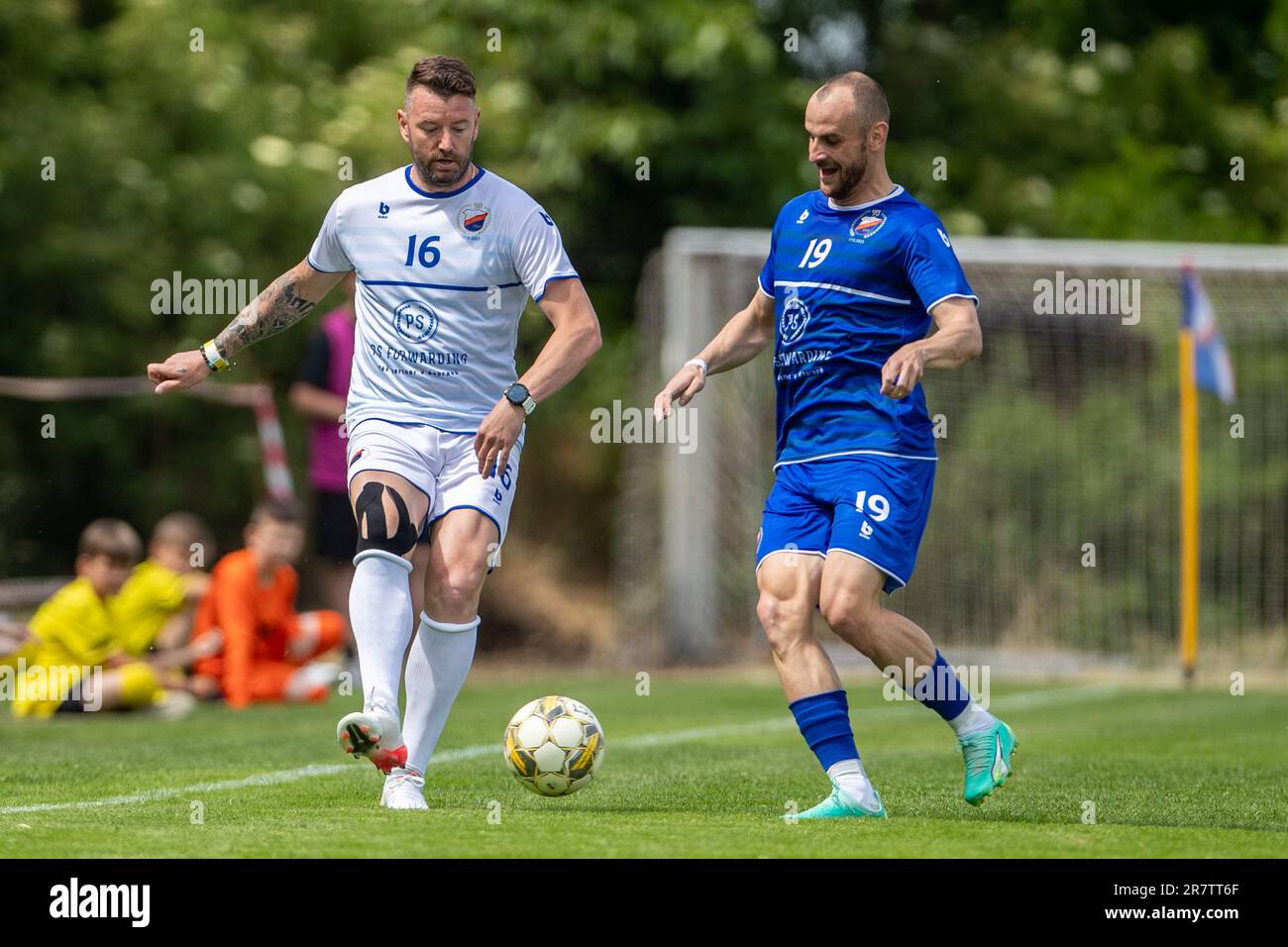 Petrvald, Czech Republic. 17th June, 2023. Czech soccer players Jan ...
