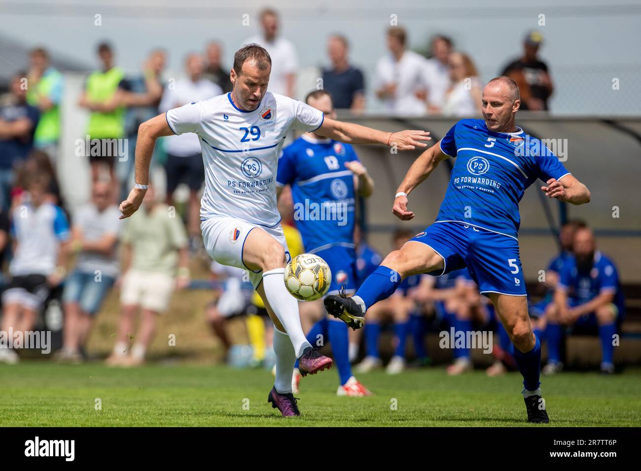 Petrvald, Czech Republic. 17th June, 2023. Czech soccer players Ondrej ...