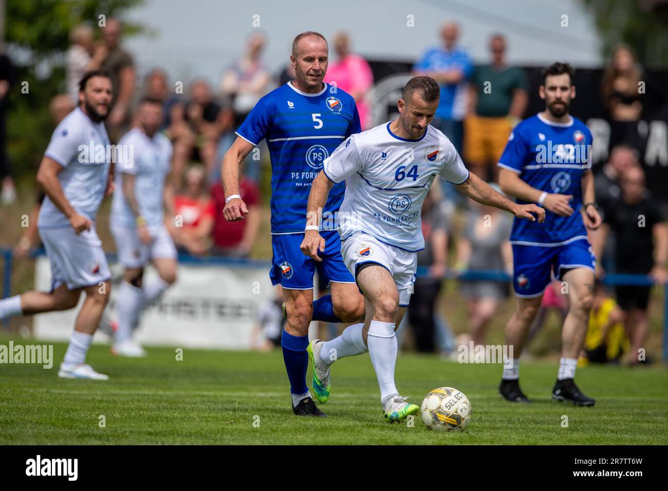 Petrvald, Czech Republic. 17th June, 2023. (L-R) Czech soccer player ...