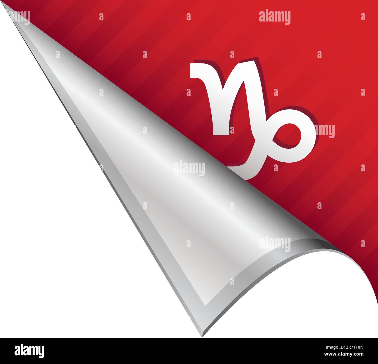 Capricorn zodiac astrology icon on vector peeled corner tab suitable ...