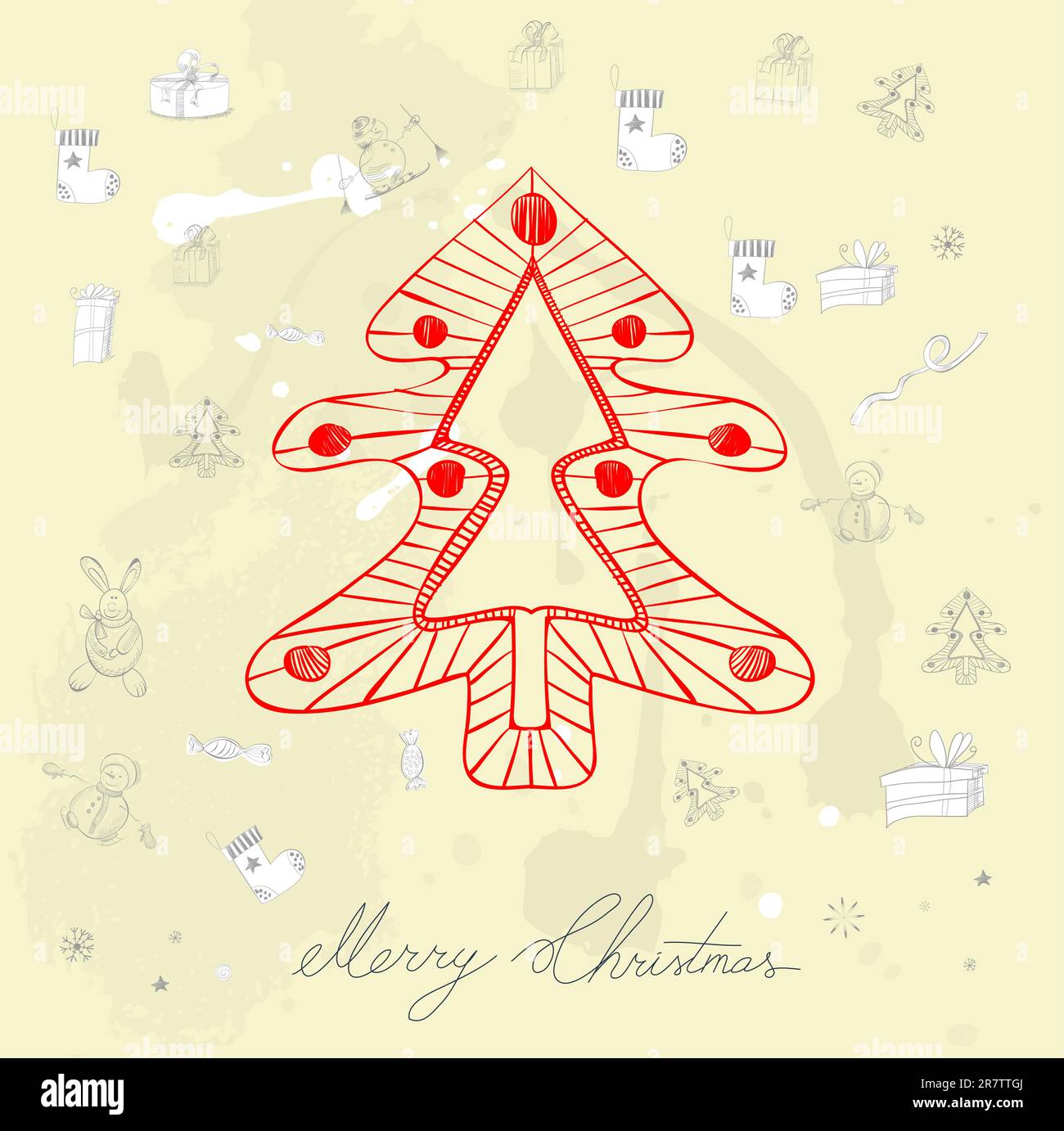 Decorative card with christmas tree Stock Vector Image & Art - Alamy