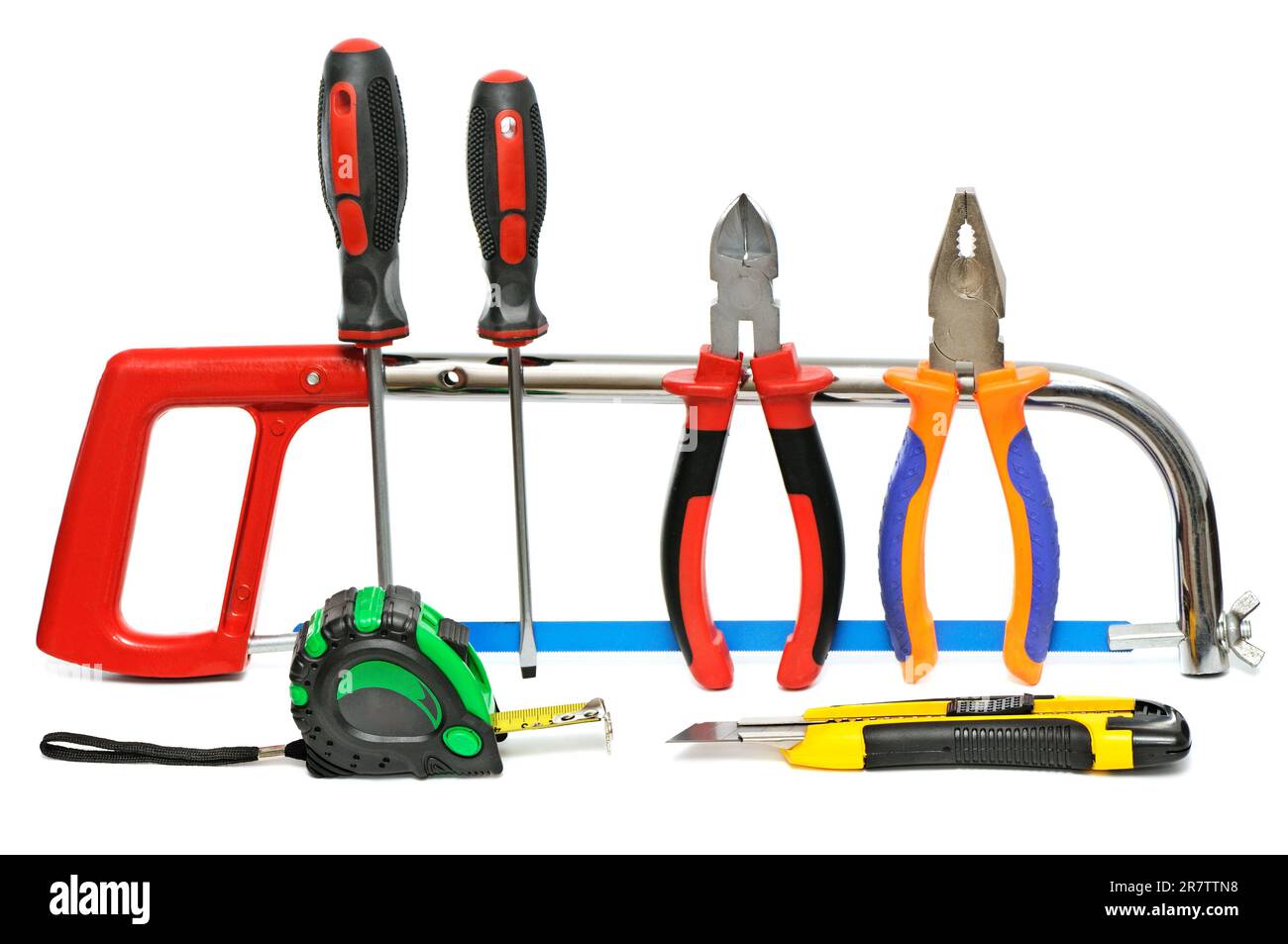collection of hand tools on white background Stock Photo - Alamy