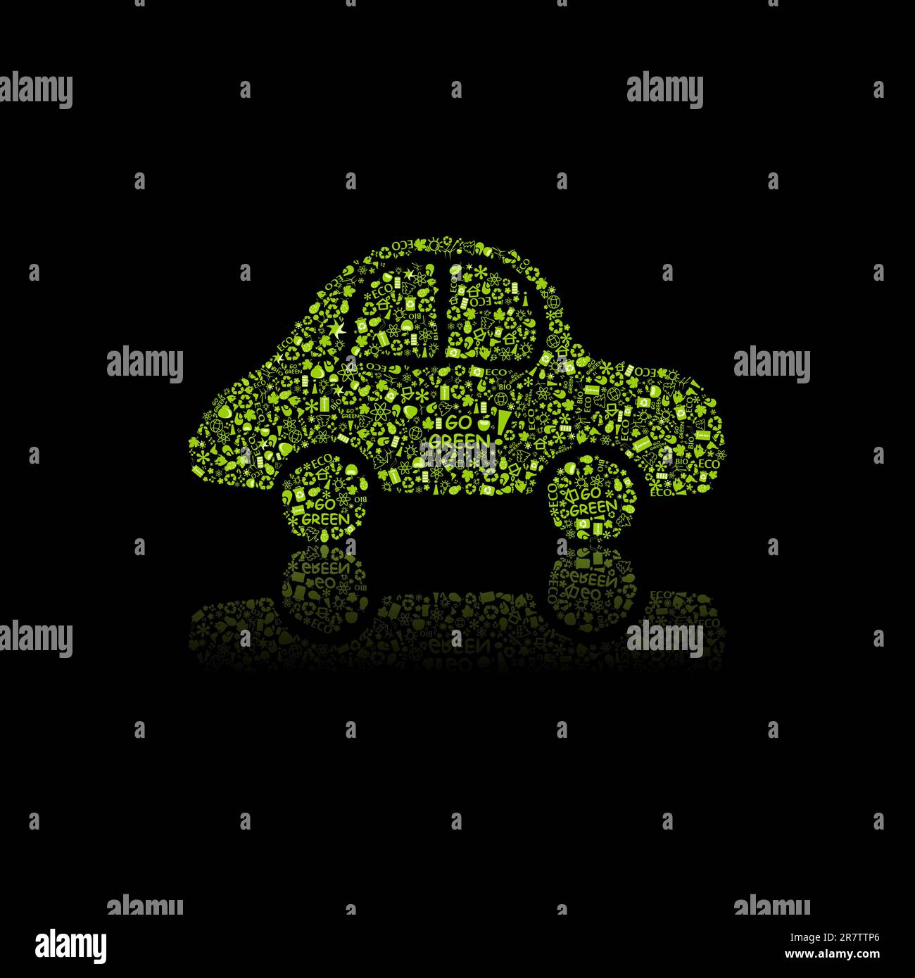 Green Car Icon. Pollution Concept. Go Green. Vector Illustration Stock ...