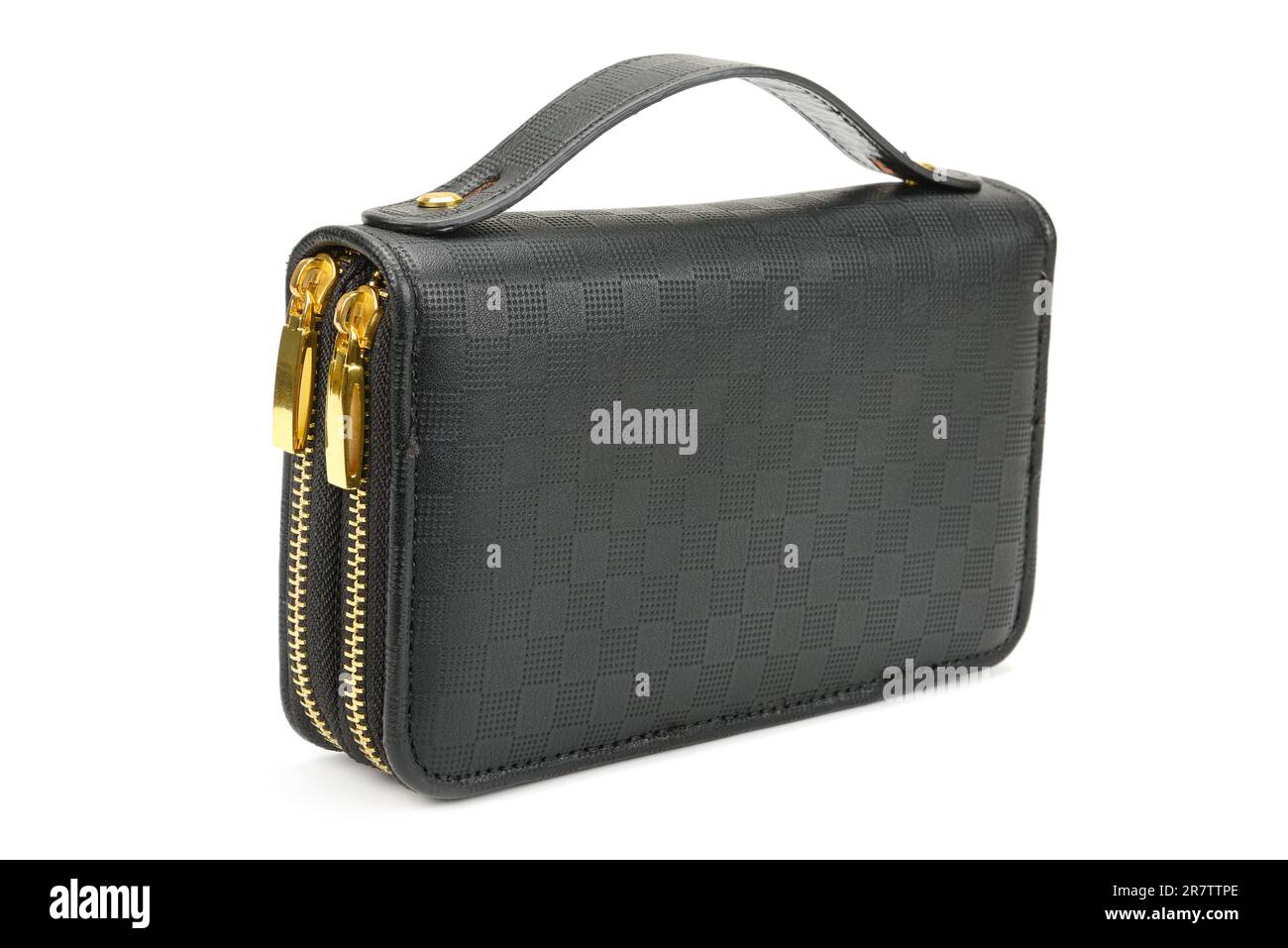 Black wallet isolated on white background Stock Photo - Alamy