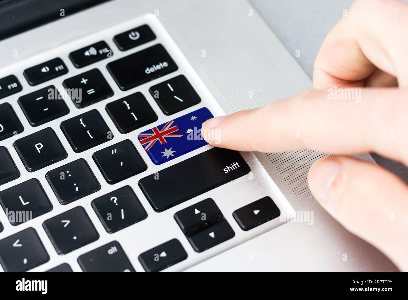 A keyboard with a labeled button - Flag of Australia Stock Photo - Alamy