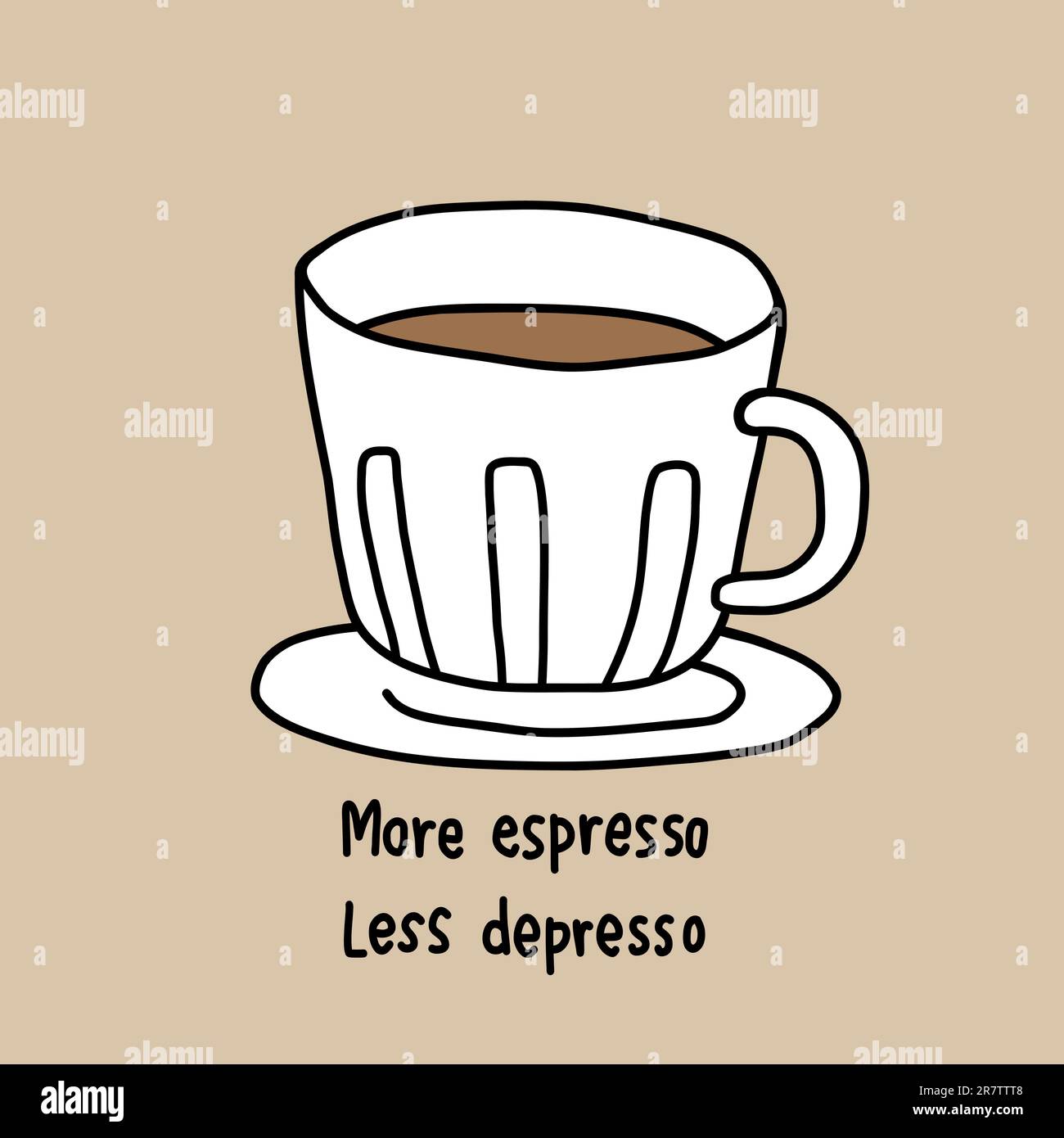 Coffee cup more espresso , less depressor logo vector illustration ...
