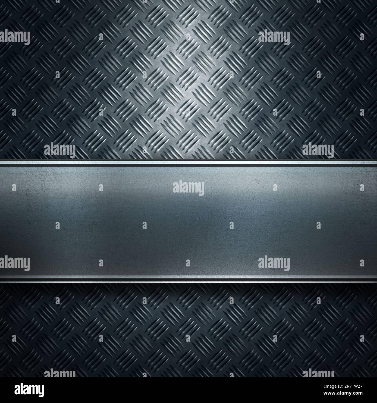 Diamond metal texture with steel plate in center Stock Photo - Alamy