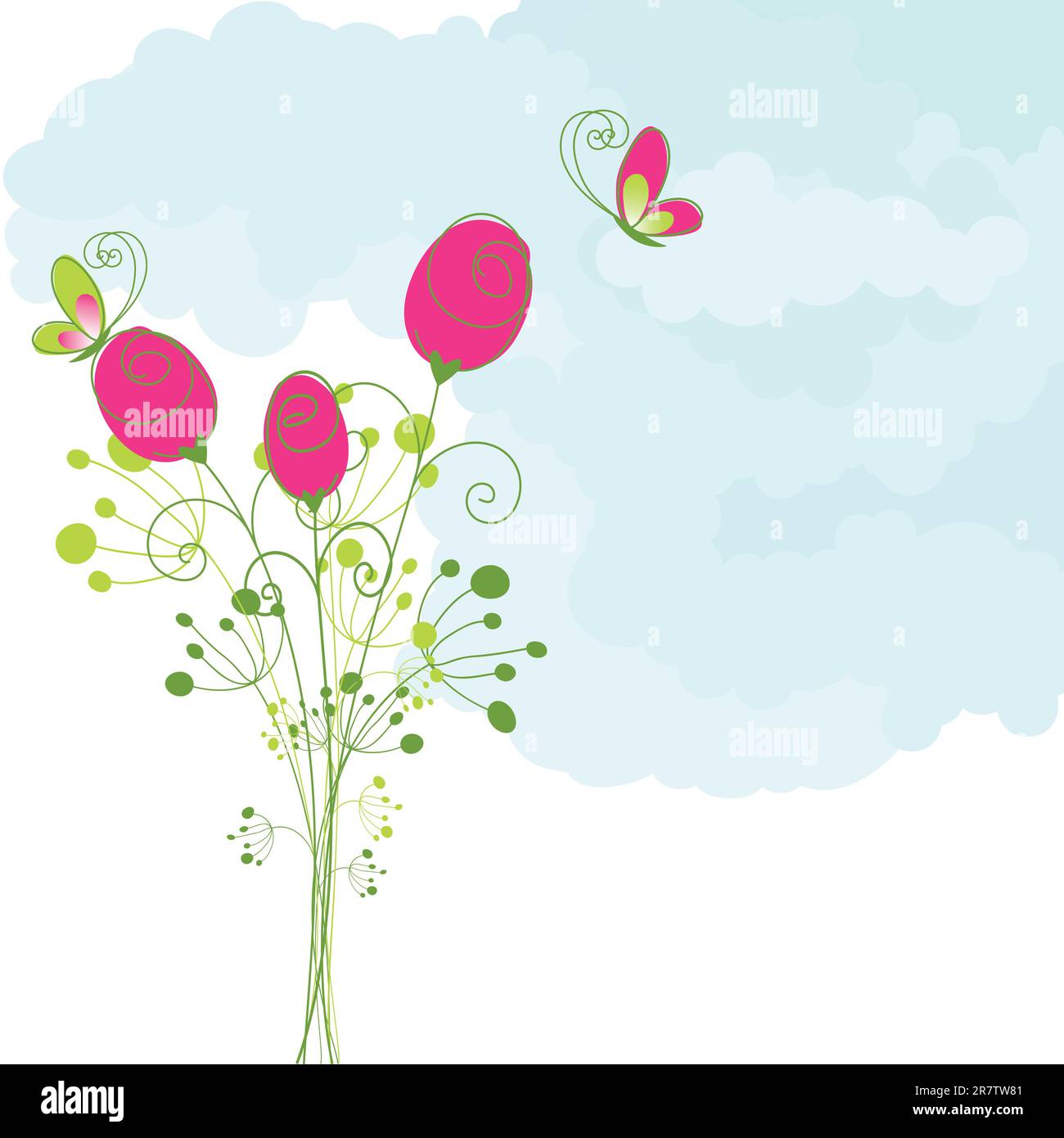 Abstract red rose butterfly greeting hi-res stock photography and ...