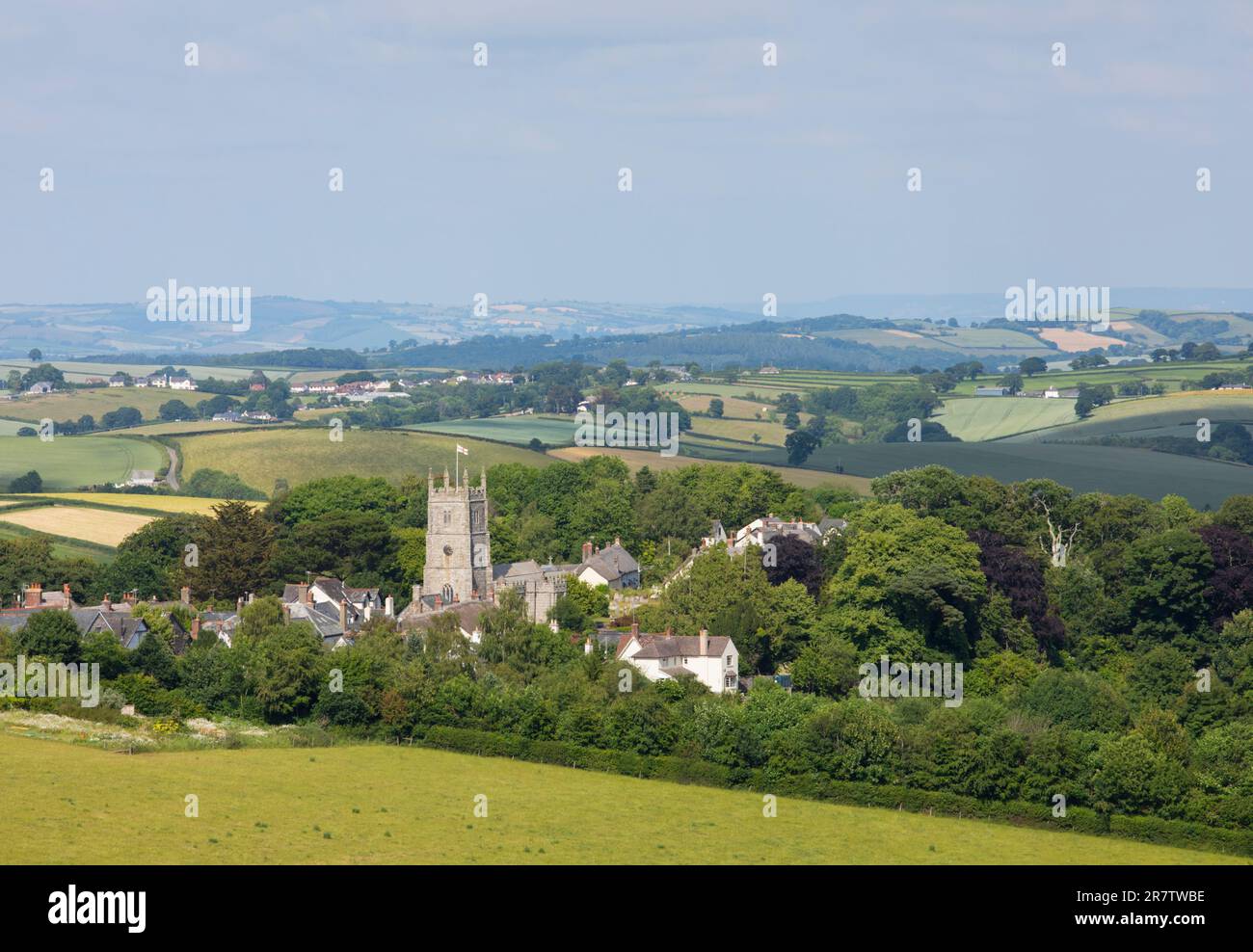 Drewsteignton Parish Church on Dartmoor Stock Photo - Alamy