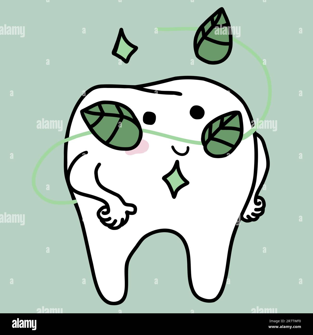 Teeth clean sparkle and fresh cartoon vector illustration Stock Vector ...