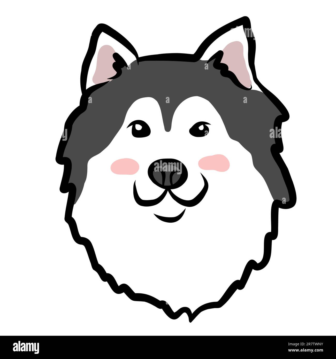 Siberian Husky dog cartoon vector illustration Stock Vector Image & Art ...
