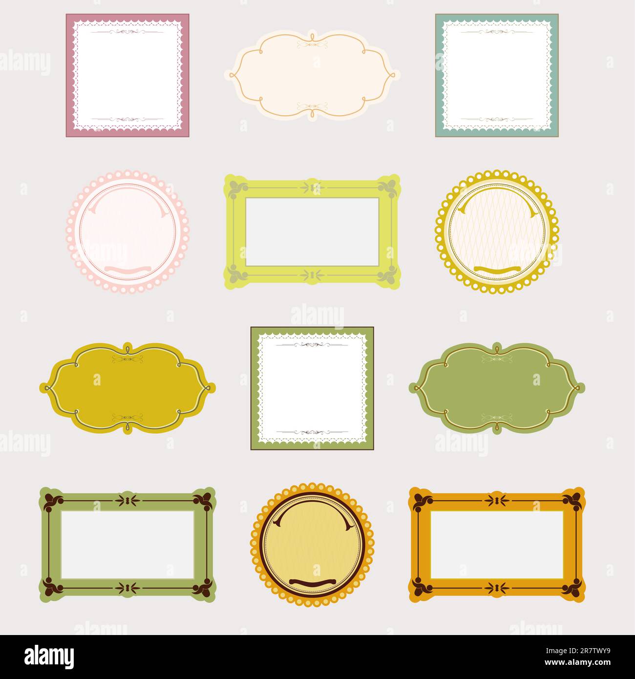 set of original frames and label in vintage style Stock Vector Image ...