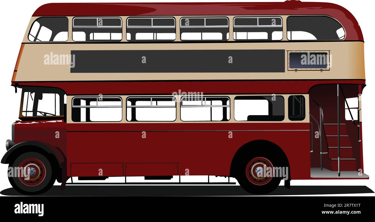 London Double Decker red bus. Vector illustration Stock Vector Image ...