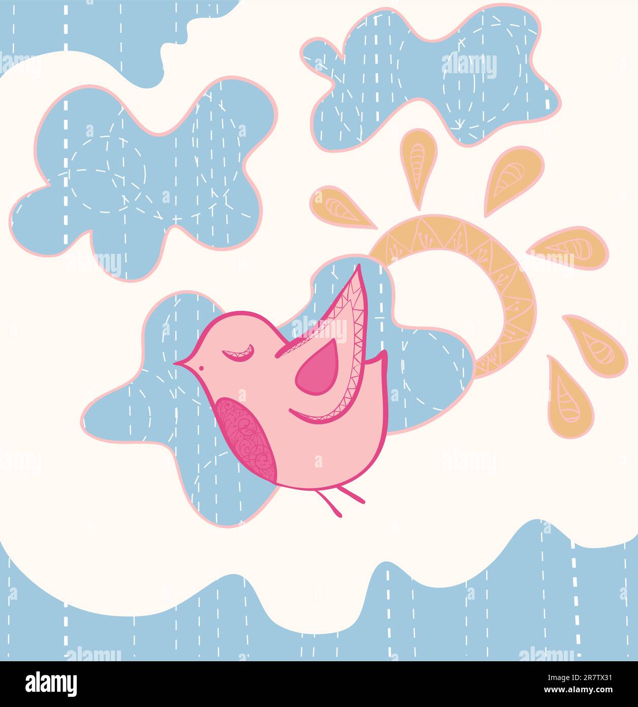 Little sweet flying bird. Vector illustration Stock Vector Image & Art ...