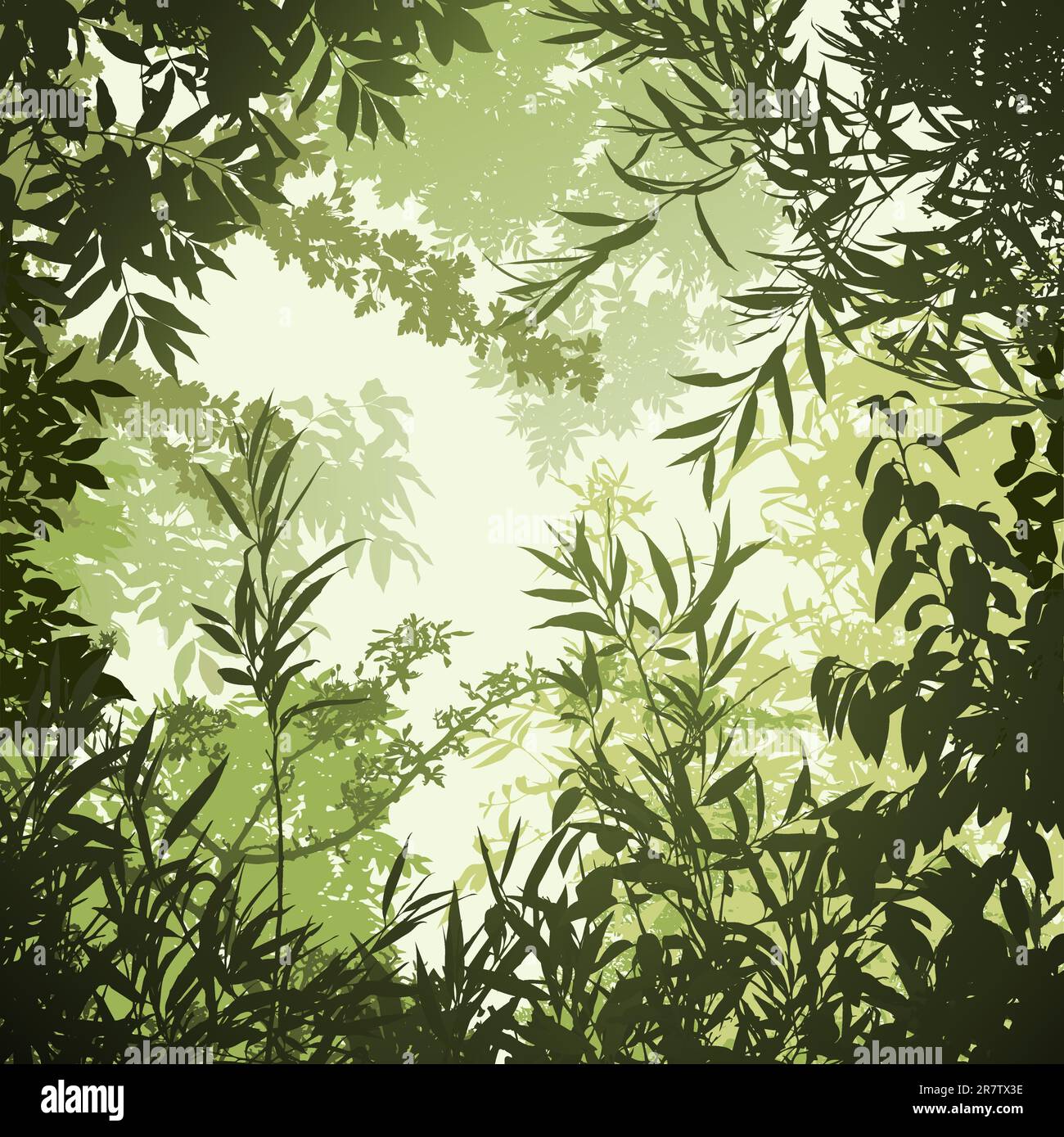 A Floral Background with Trees and Leaves Stock Vector Image & Art - Alamy