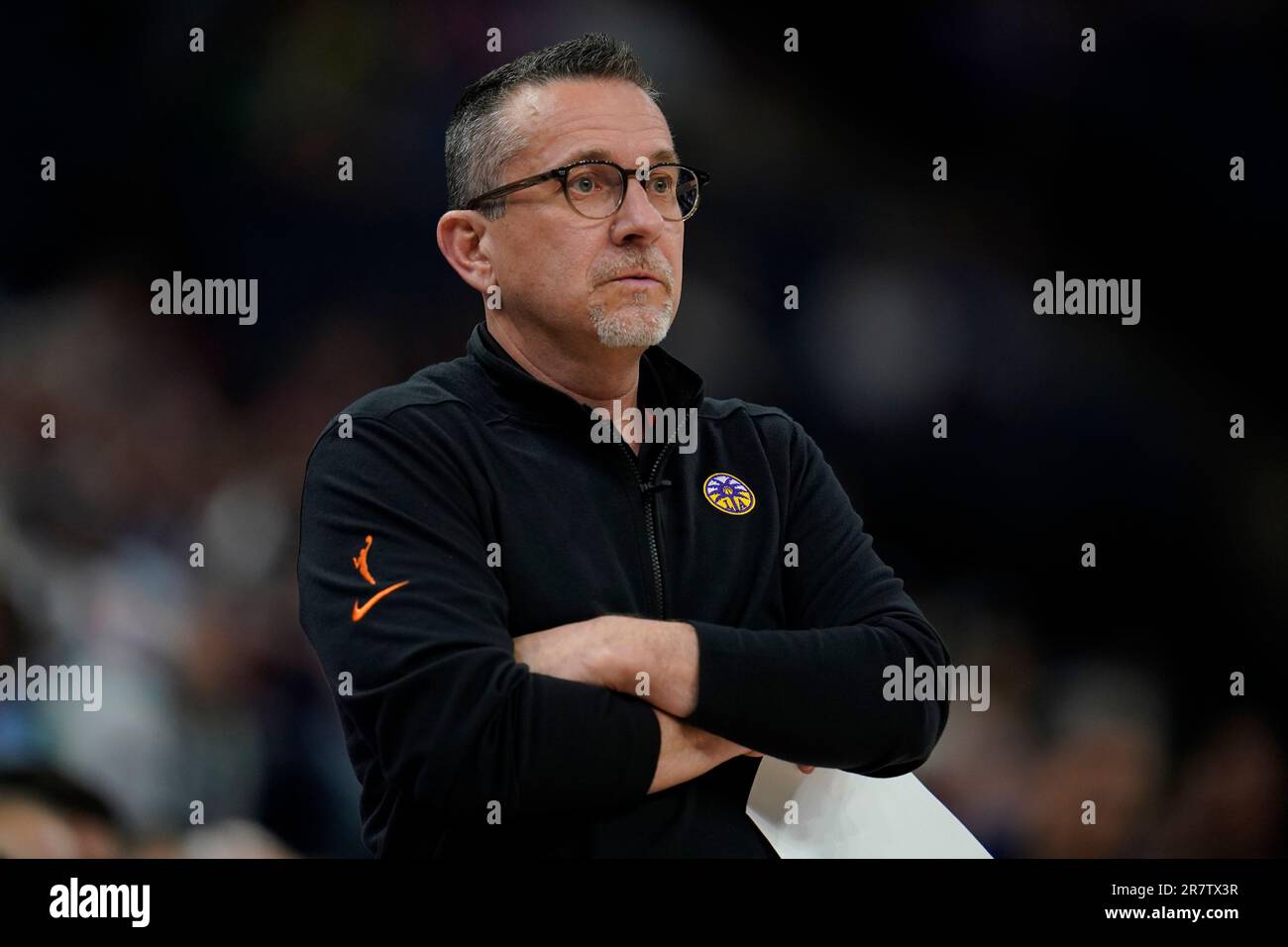 Los Angeles Sparks head coach Curt Miller watches play during the first ...