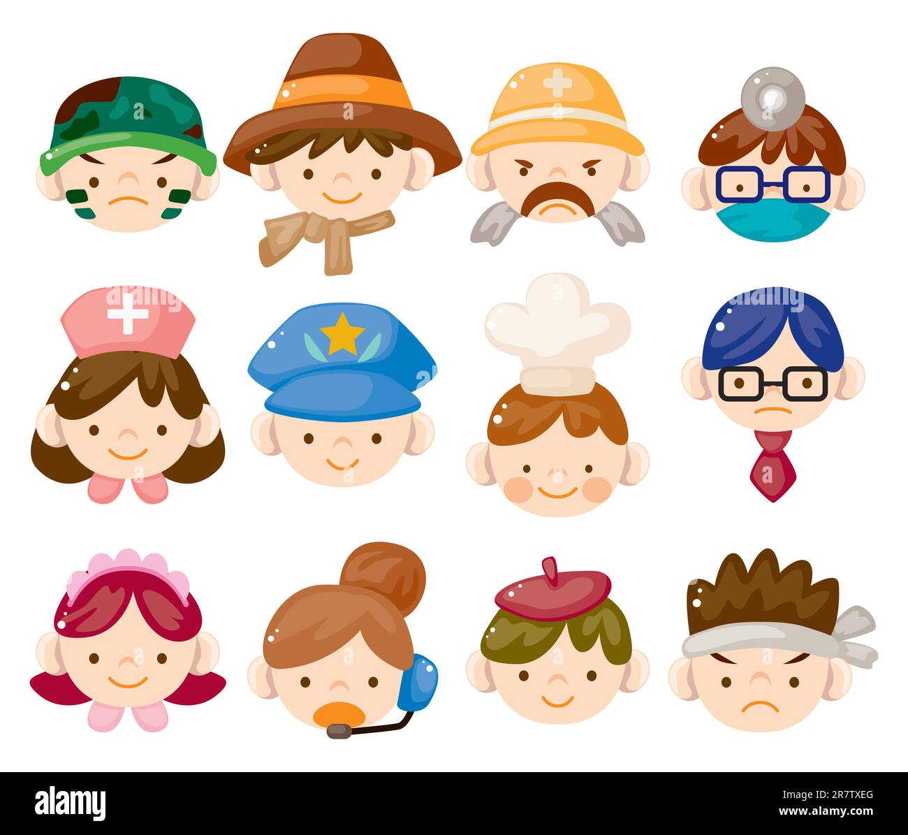 cartoon people job face icons Stock Vector Image & Art - Alamy