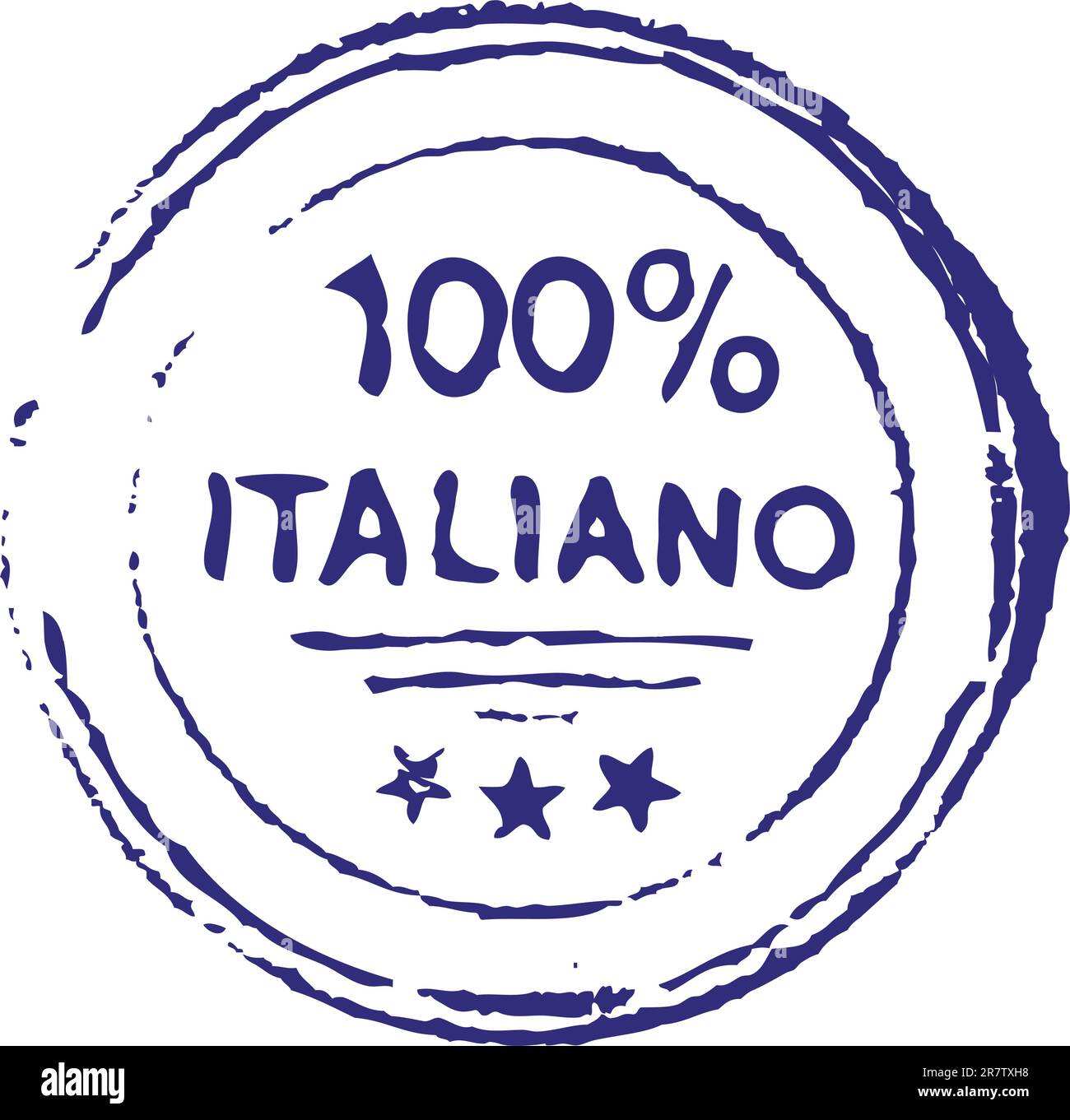 Illustration of hundred percent italiano grungy ink stamp - vector ...