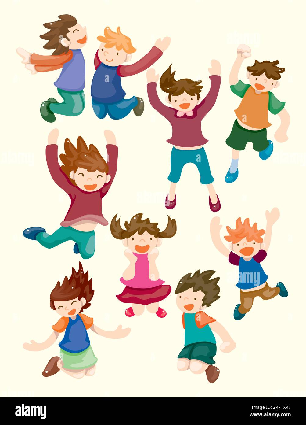 cartoon child jump icons Stock Vector Image & Art - Alamy