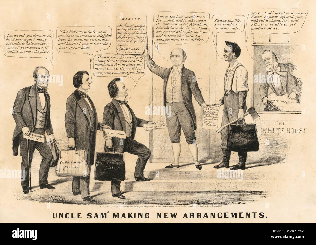 Uncle Sam Making New Arrangements 1860 Stock Photo - Alamy