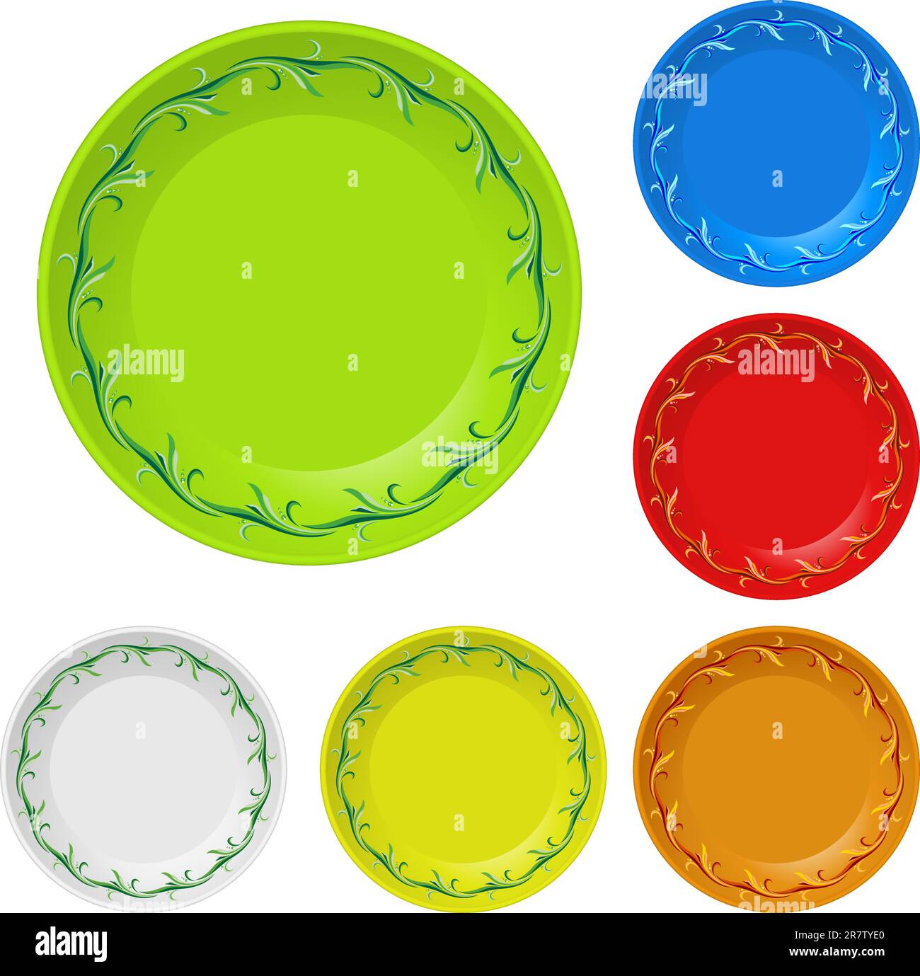 Set of disposable plates. Illustration on white background Stock Vector ...