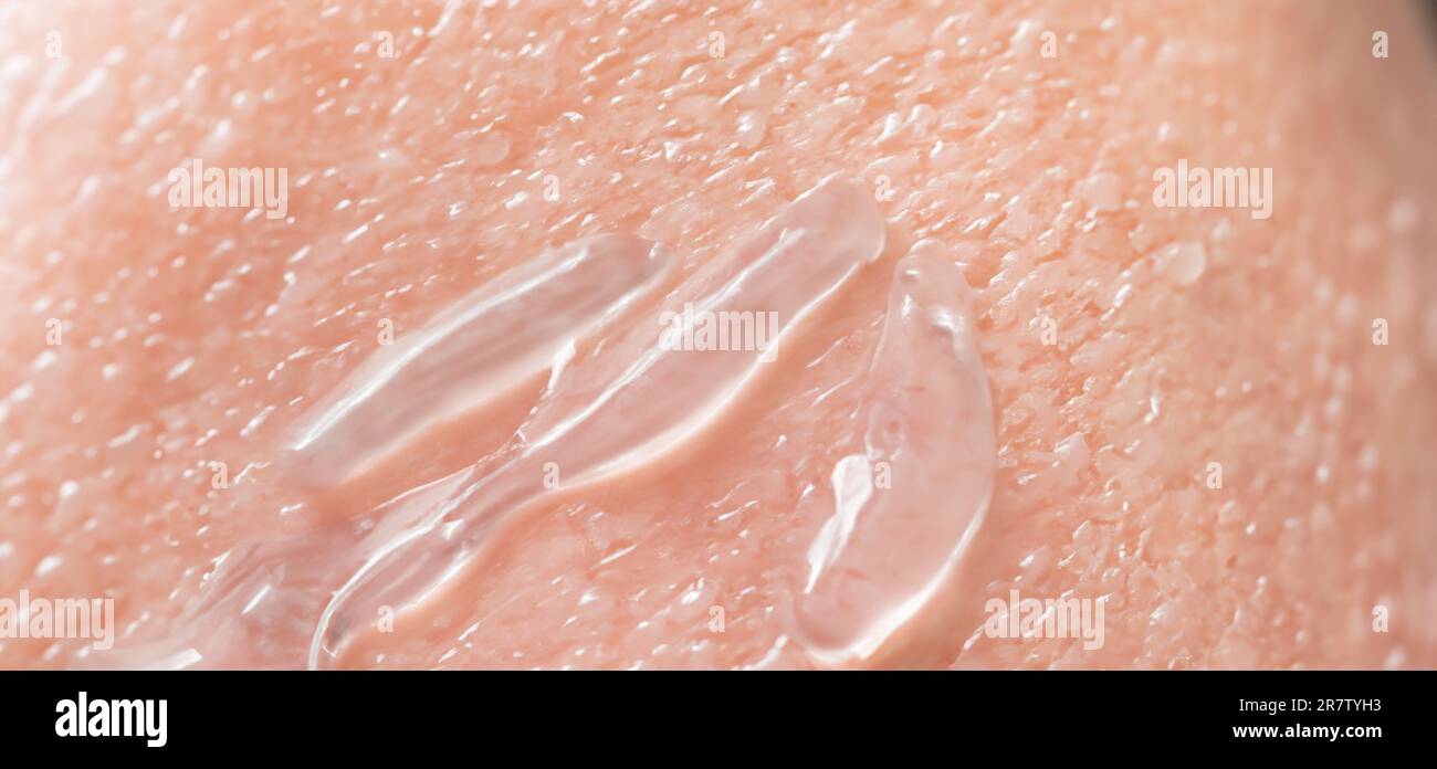 Collagen And Hyaluron Serum Gel On Skin. Splashing of Hyaluron gel ...