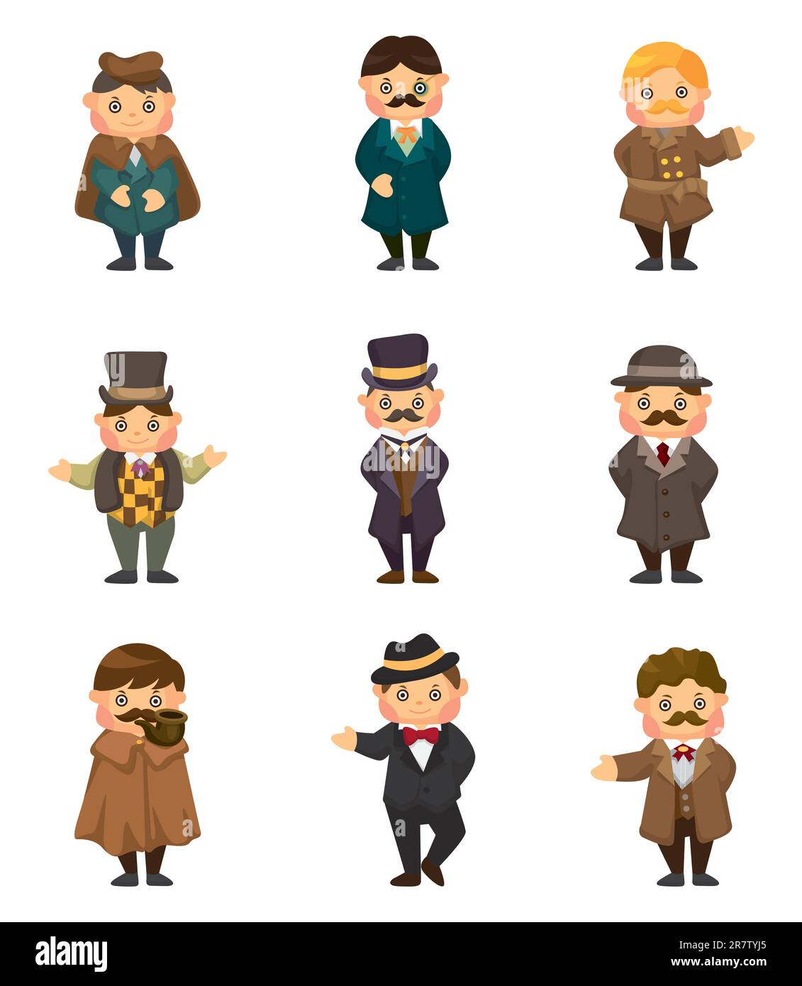 Cute gentleman character icon Cut Out Stock Images & Pictures - Alamy