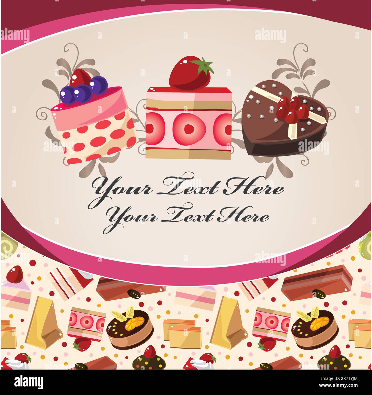 cartoon cake card Stock Vector Image & Art - Alamy