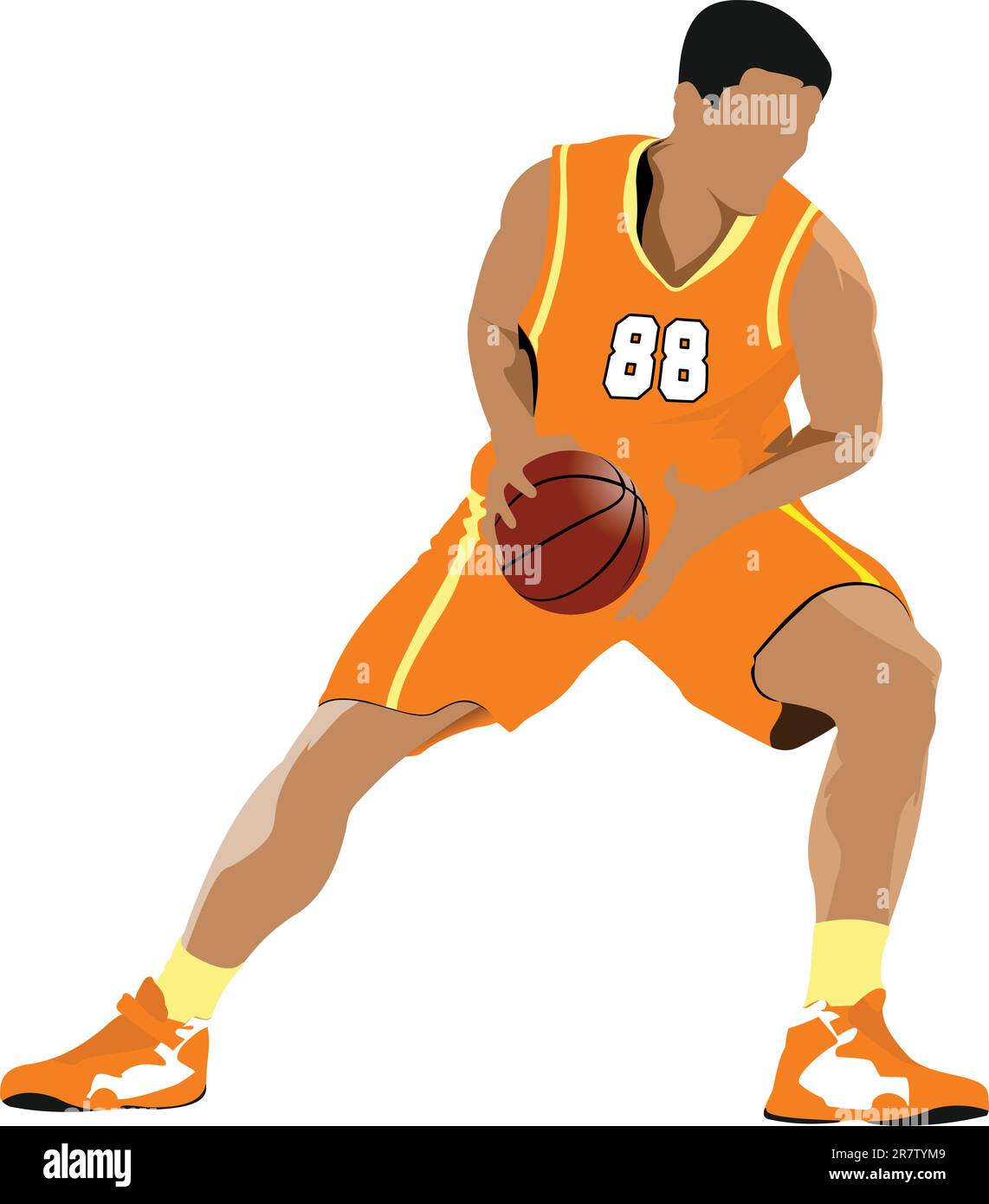 Basketball players. Colored Vector illustration for designers Stock ...