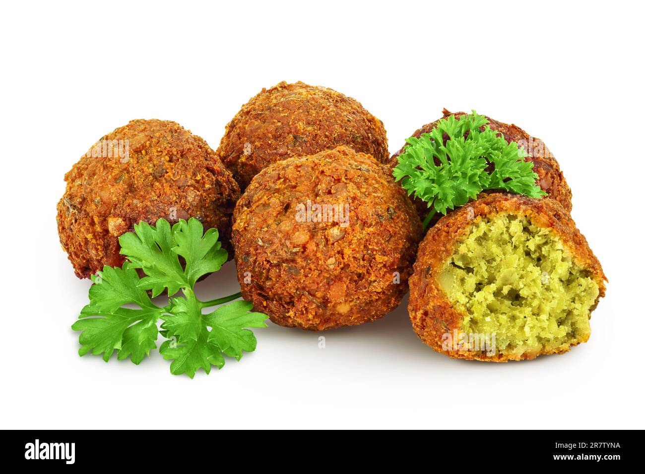 falafel ball isolated on a white background with full depth of field ...