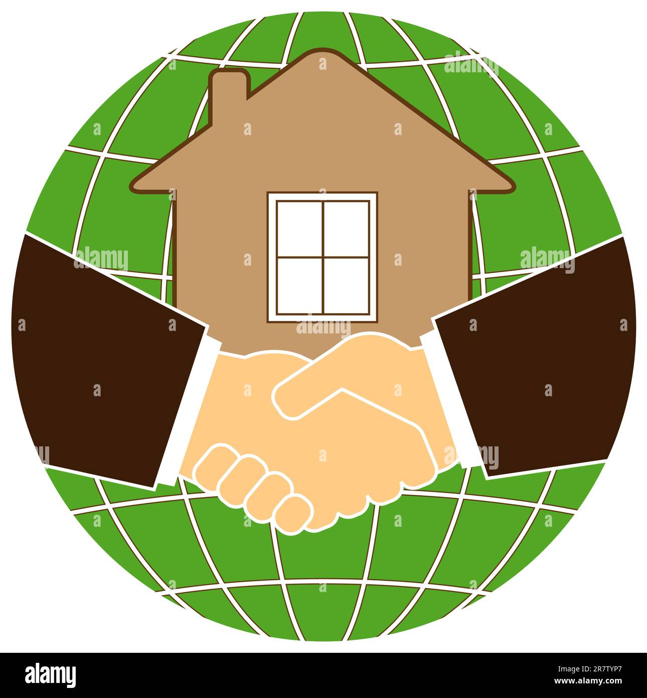 silhouette eco planet and house with handshake Stock Vector Image & Art ...