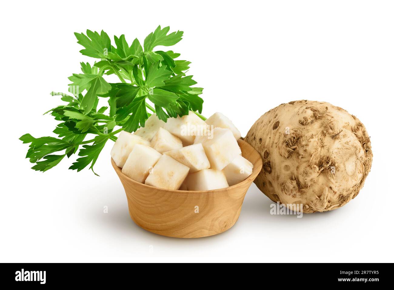 Fresh celery root with leaf isolated on white background Stock Photo ...