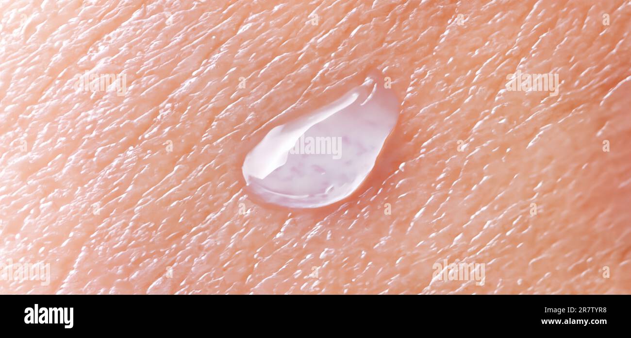 Collagen And Hyaluron Serum Gel On Skin. Splashing of Hyaluron gel ...