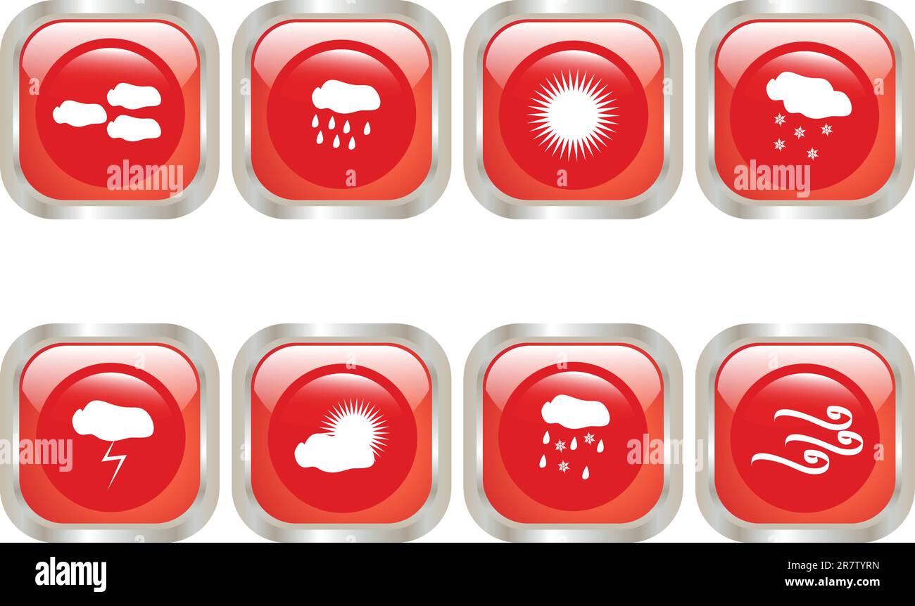 Buttons with weather signs - vector Stock Vector Image & Art - Alamy