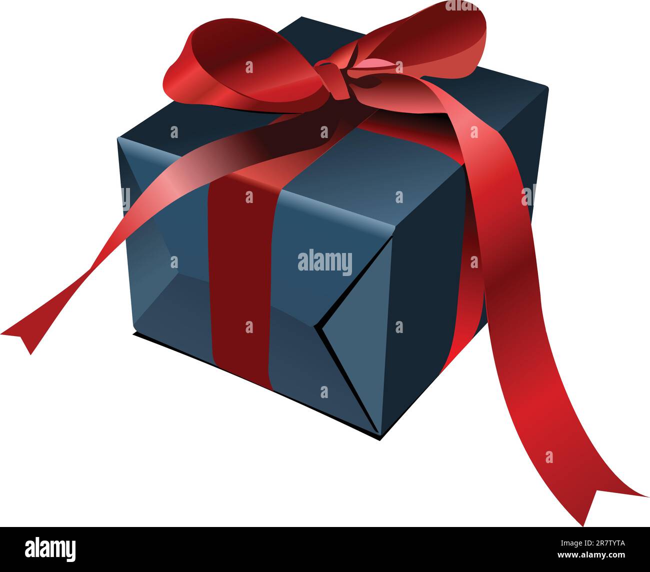 Blue gift box with red bow hi-res stock photography and images - Alamy