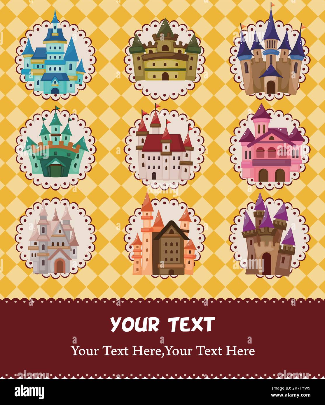 cartoon castle card Stock Vector Image & Art - Alamy