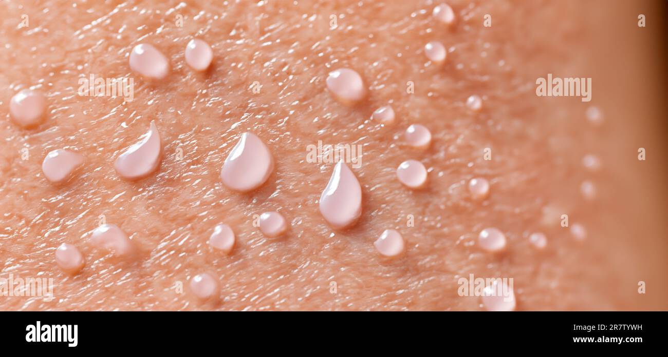 Collagen And Hyaluron Serum Gel On Skin. Splashing of Hyaluron gel ...