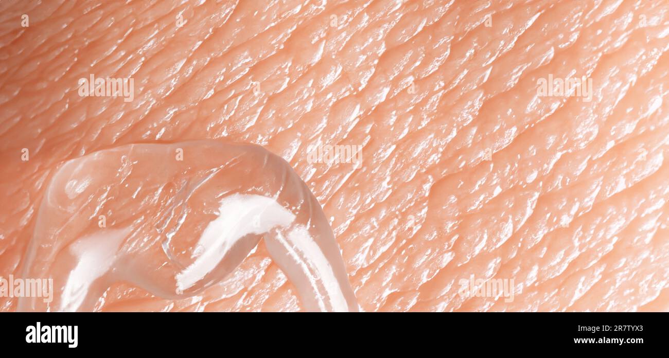 Collagen And Hyaluron Serum Gel On Skin. Splashing of Hyaluron gel ...