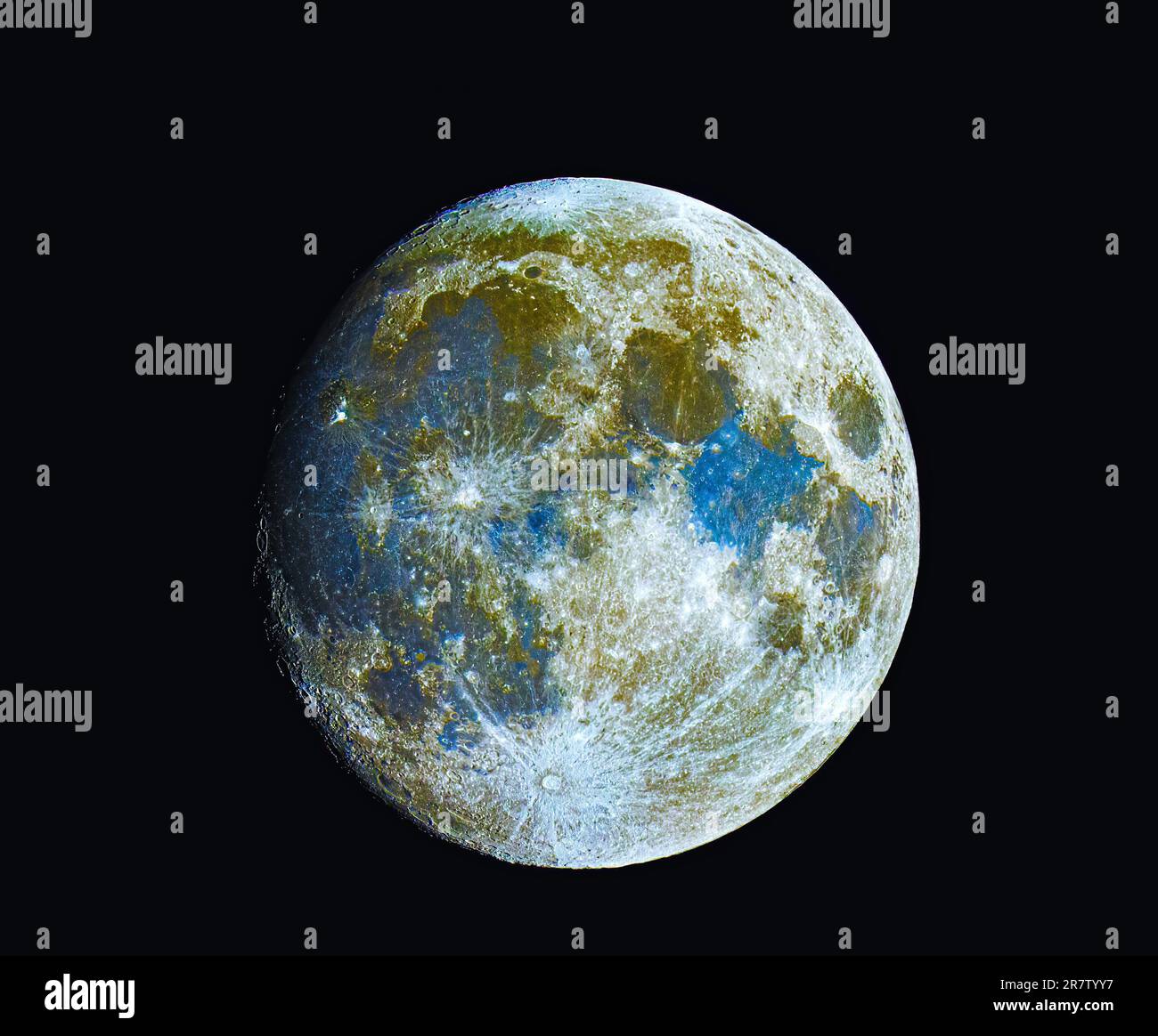 A breathtaking celestial scene featuring a full moon in a clear ...