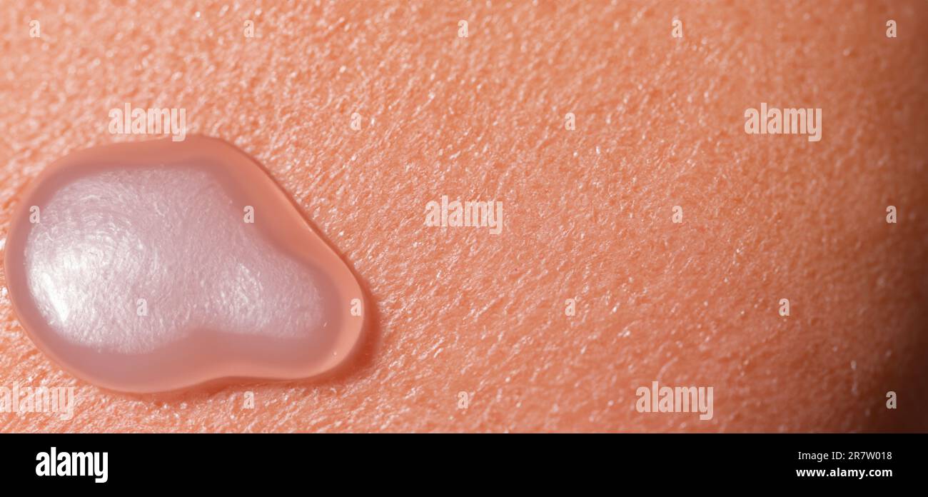 Collagen And Hyaluron Serum Gel On Skin. Splashing of Hyaluron gel ...