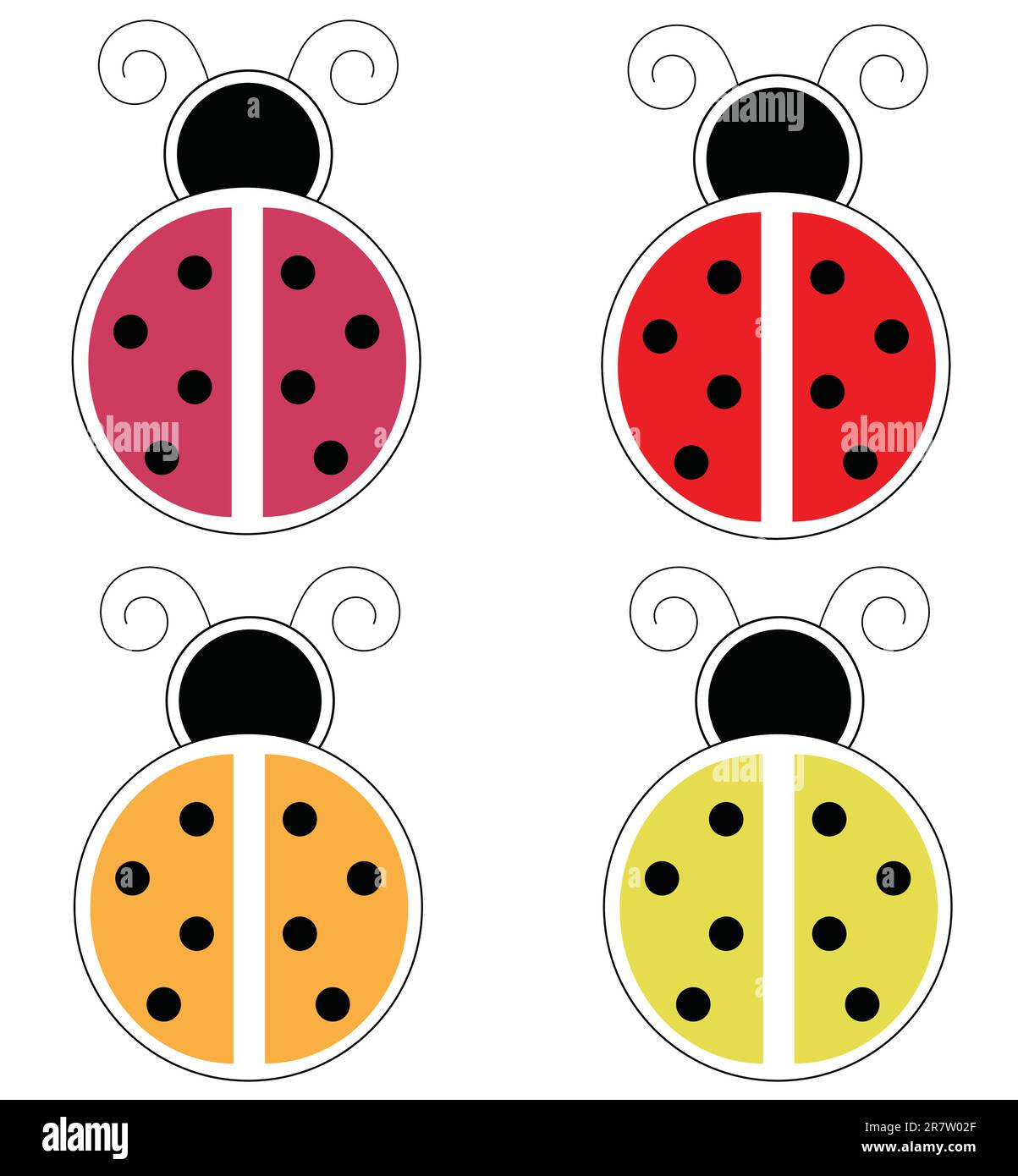 Cute colorful summer ladybugs Stock Vector Image & Art - Alamy