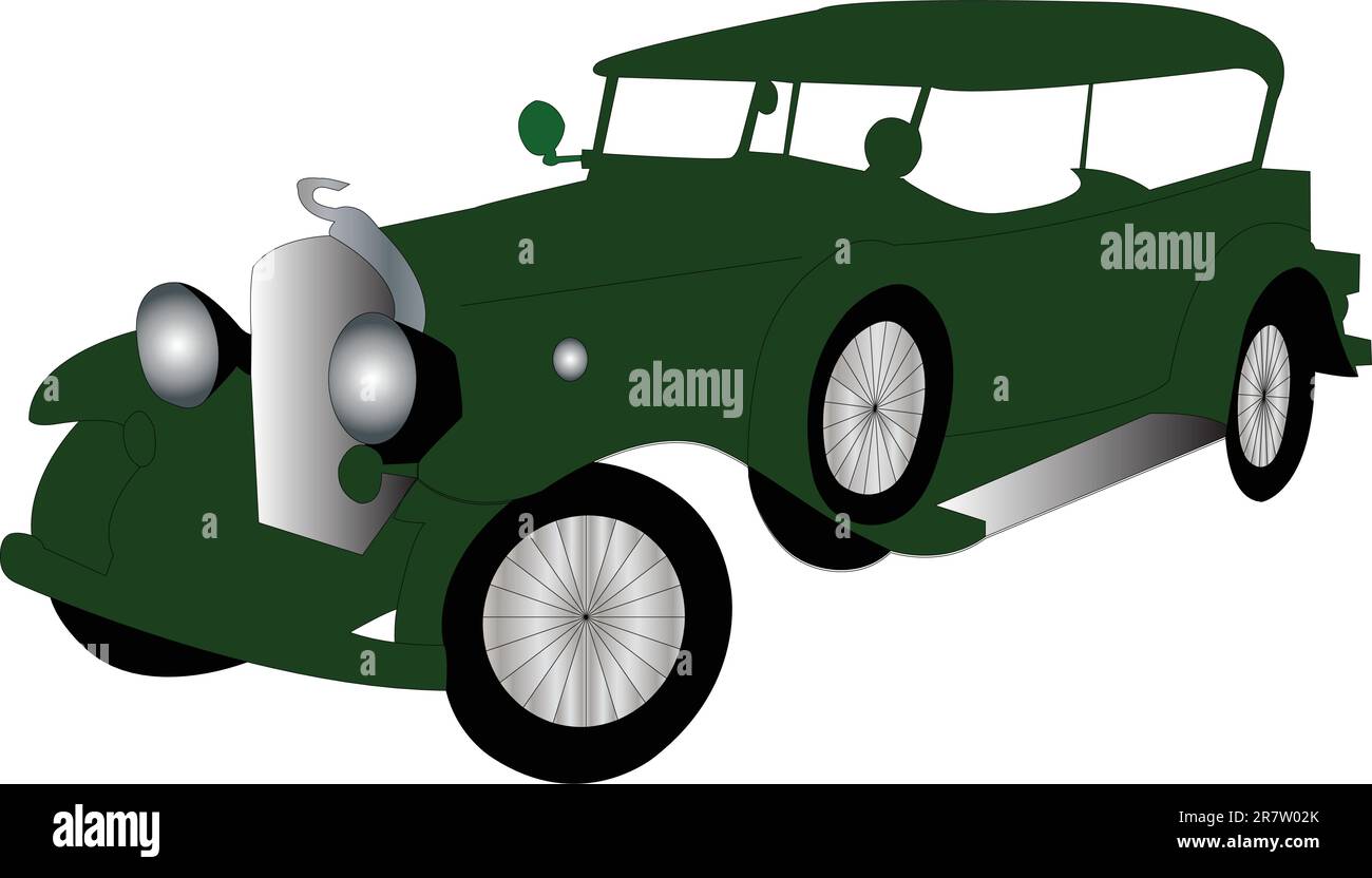 Illustration of old car - vector Stock Vector Image & Art - Alamy
