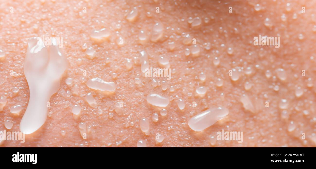 Collagen And Hyaluron Serum Gel On Skin. Splashing of Hyaluron gel ...