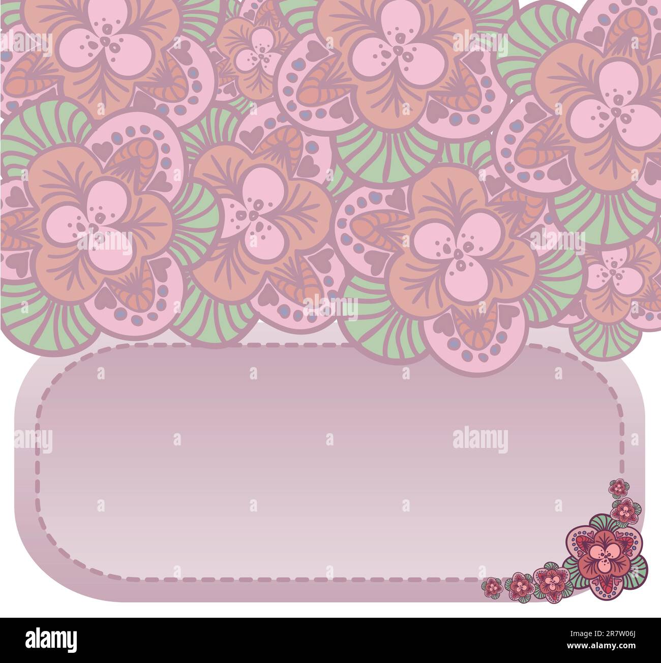 beautiful frames with pink flowers Stock Vector Image & Art - Alamy