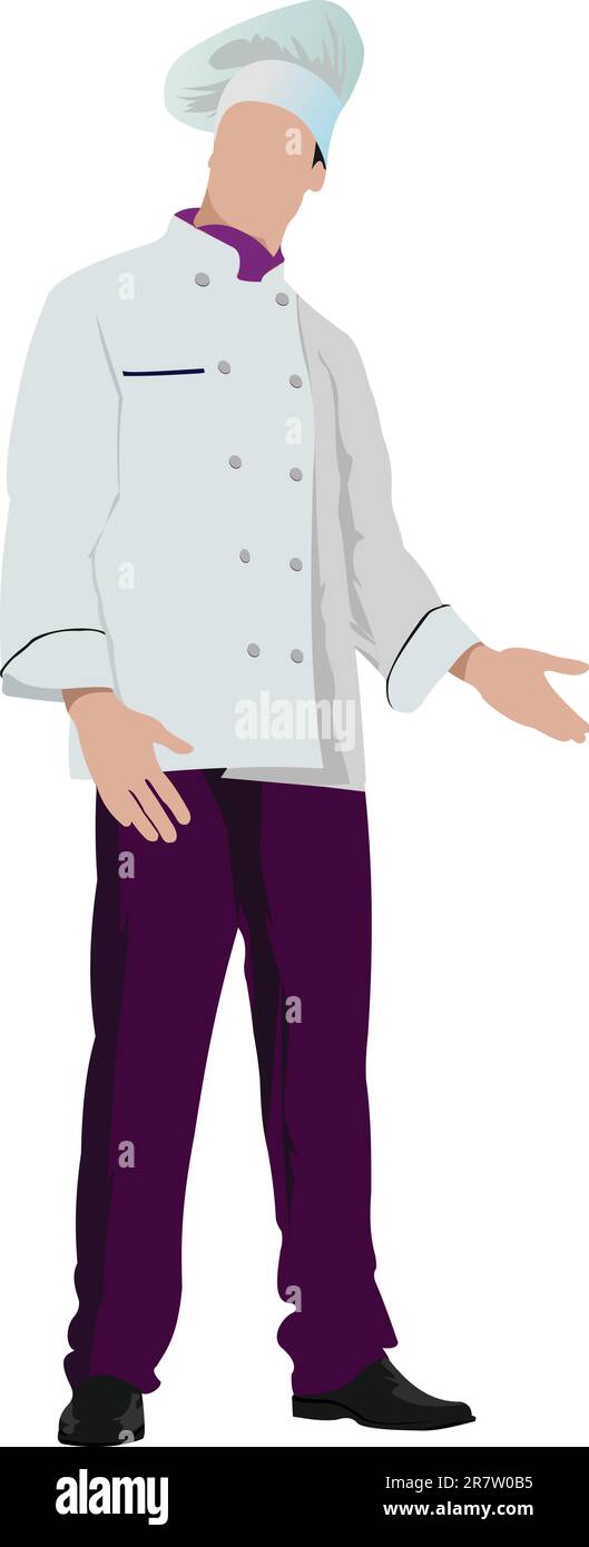 Chef cook in white. Vector illustration Stock Vector Image & Art - Alamy