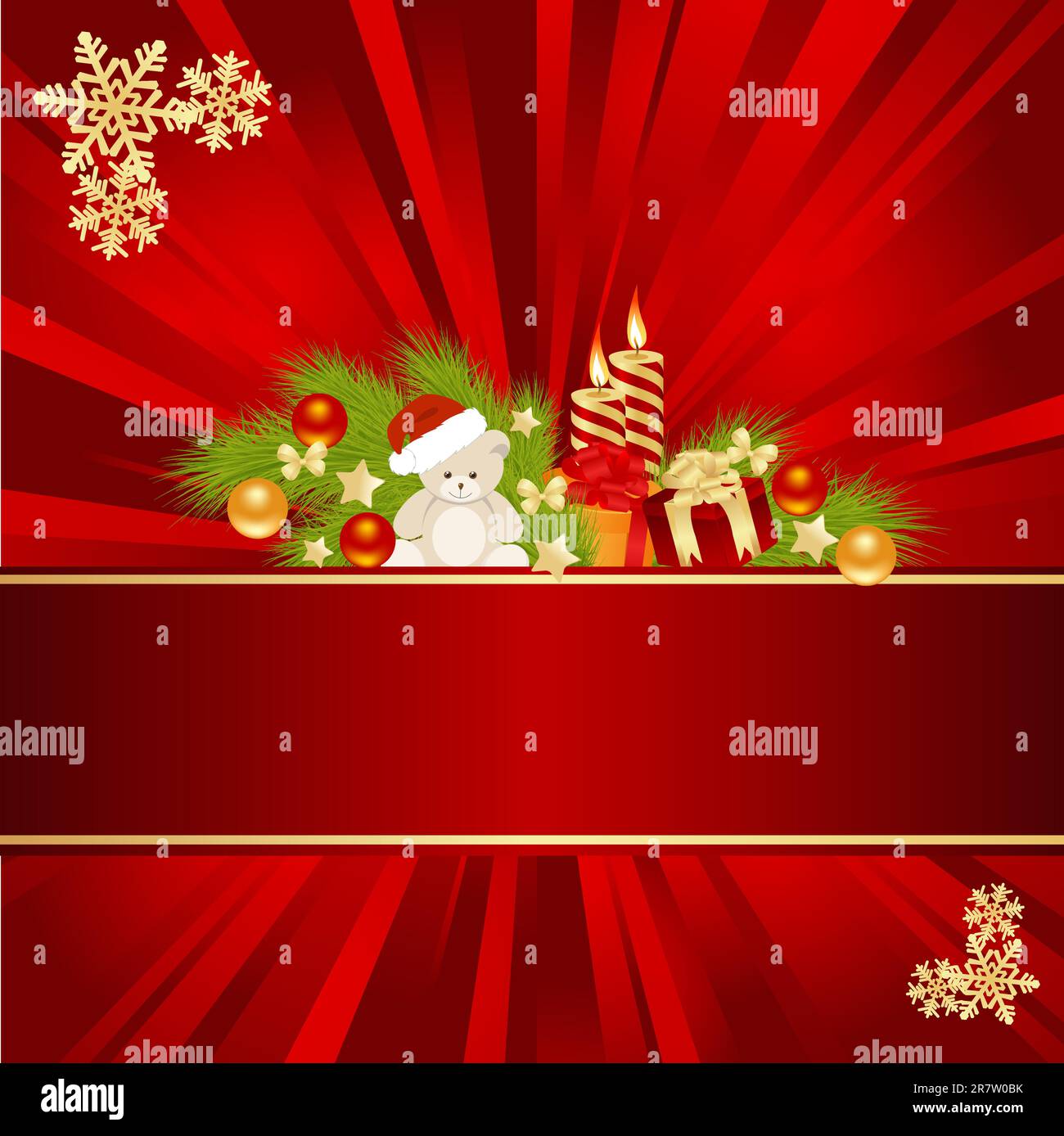 Christmas card background with decorations. Vector illustration Stock ...